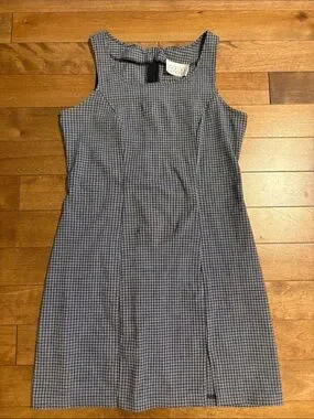 Vintage | Dresses | Vintage Mini Shift Dress Blackwhite Houndstooth ...